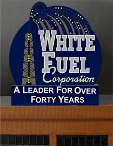 White Fuel Sign - Emery Distributors
