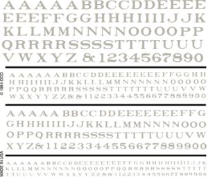 RR Roman Letters/white Dry Transfer - Emery Distributors