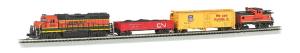 N Roaring Rails BNSF Freight Set/GP40 w/DCC Sound - Emery Distributors