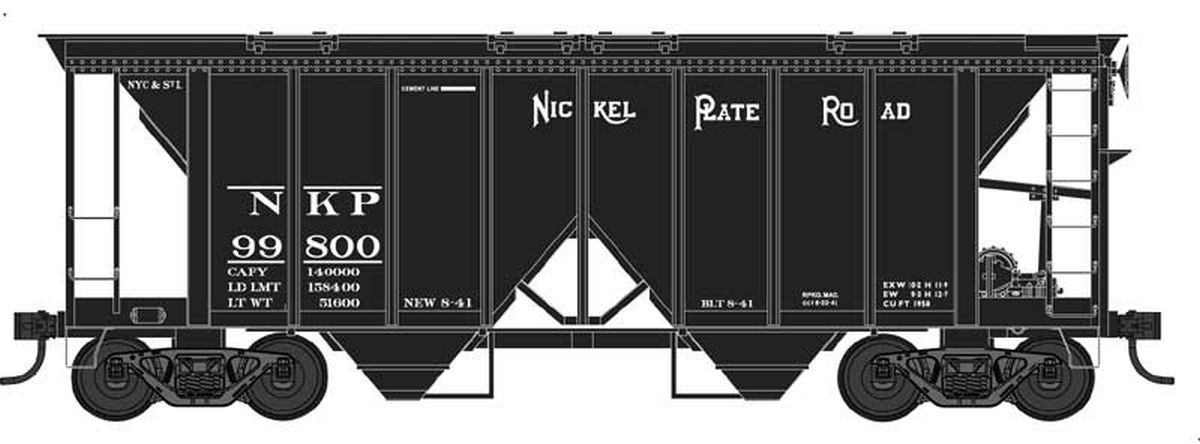 N 70 Ton Two Bay Covered Hopper NKP Road #99804 - Emery Distributors
