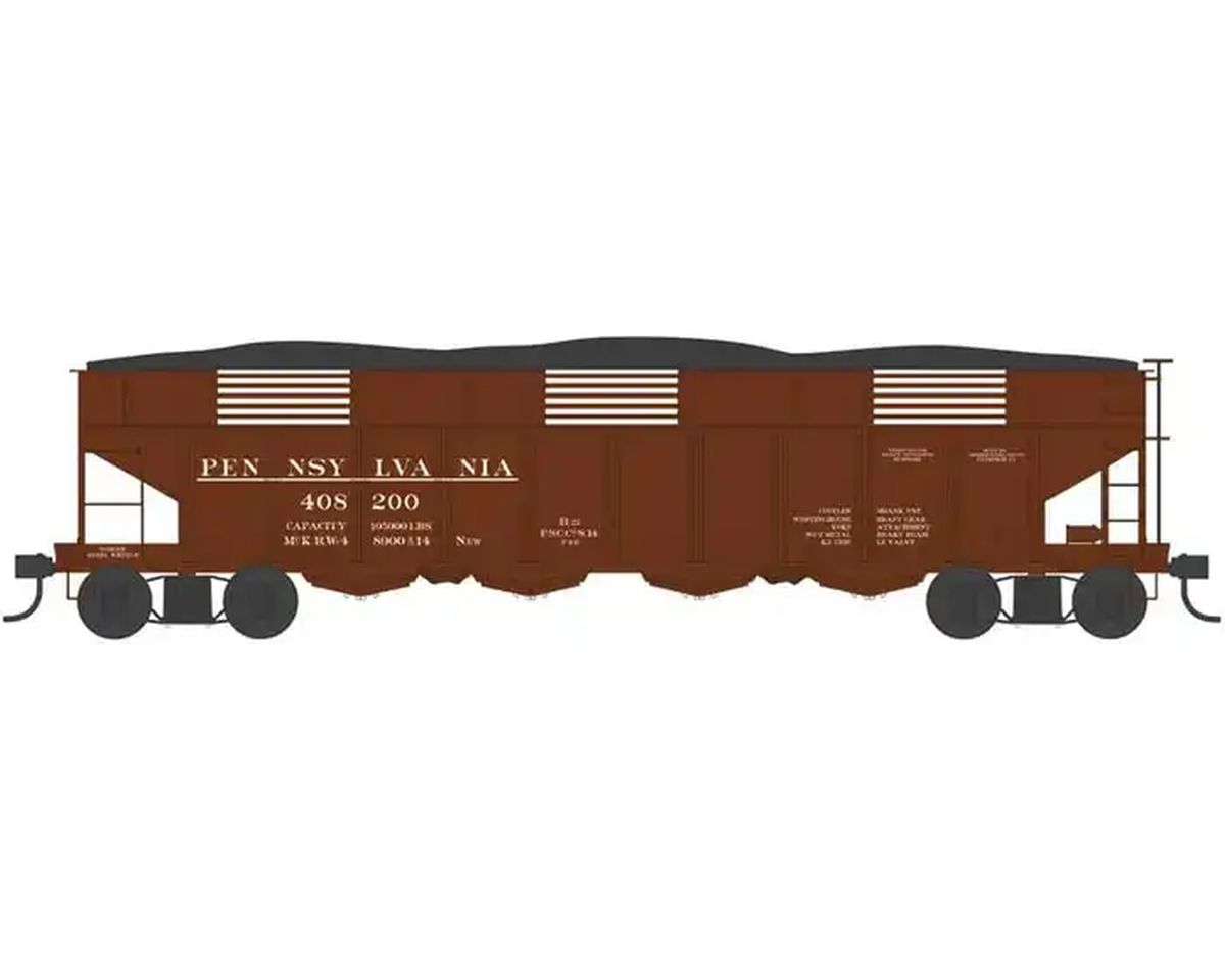 HO H22 Hopper PRR #408263 Early Lettering Blt. 8-14 - Emery Distributors