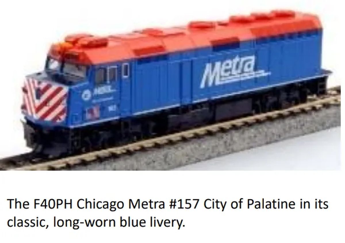 N F40PH Diesel Chicago Metra #157 City of Palatine w/DCC - Emery ...
