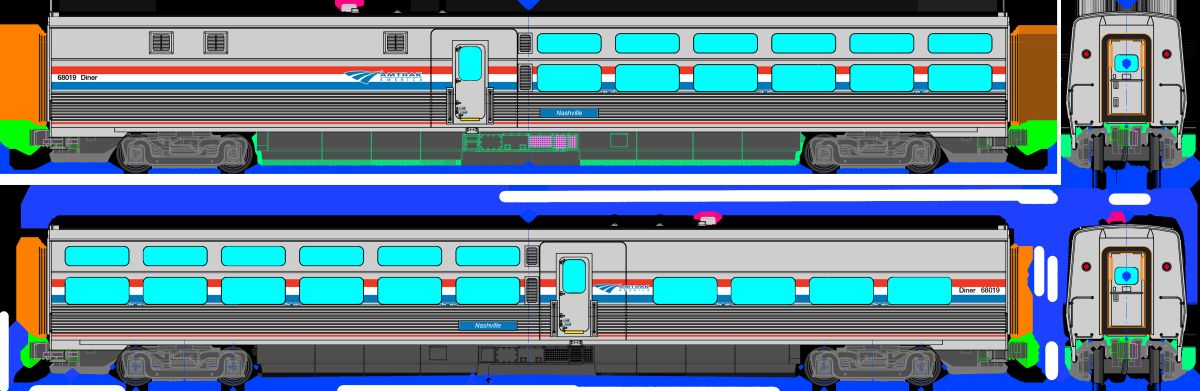Amtrak Viewliner II Diner Phase III #68012 Harrisburg w/Ligh - Emery ...