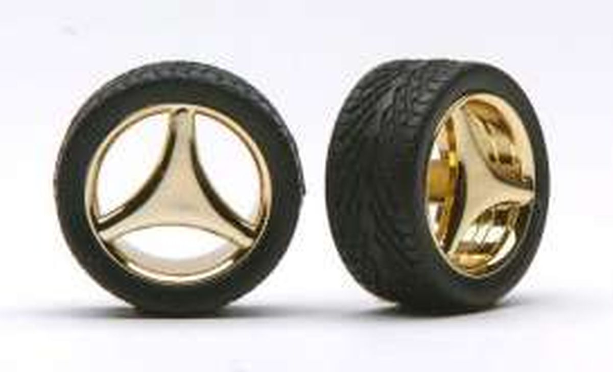 THREE SPOKE RIMS W/TIRES GOLD - Emery Distributors