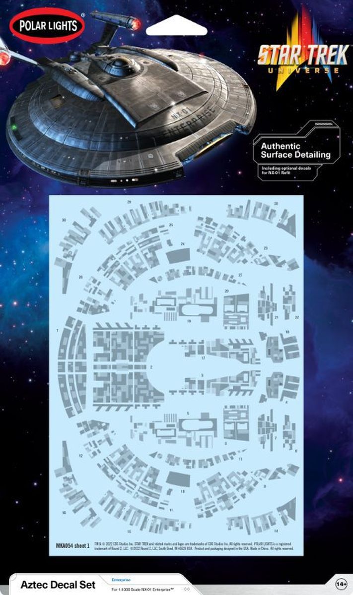 Star Trek NX-01 U.S.S. Enterprise Aztec Decals 2T(For use wi - Emery ...