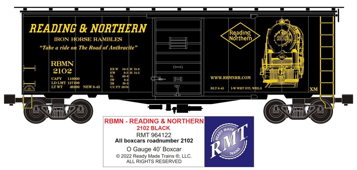 O Boxcar Reading & Northern / blk - Emery Distributors